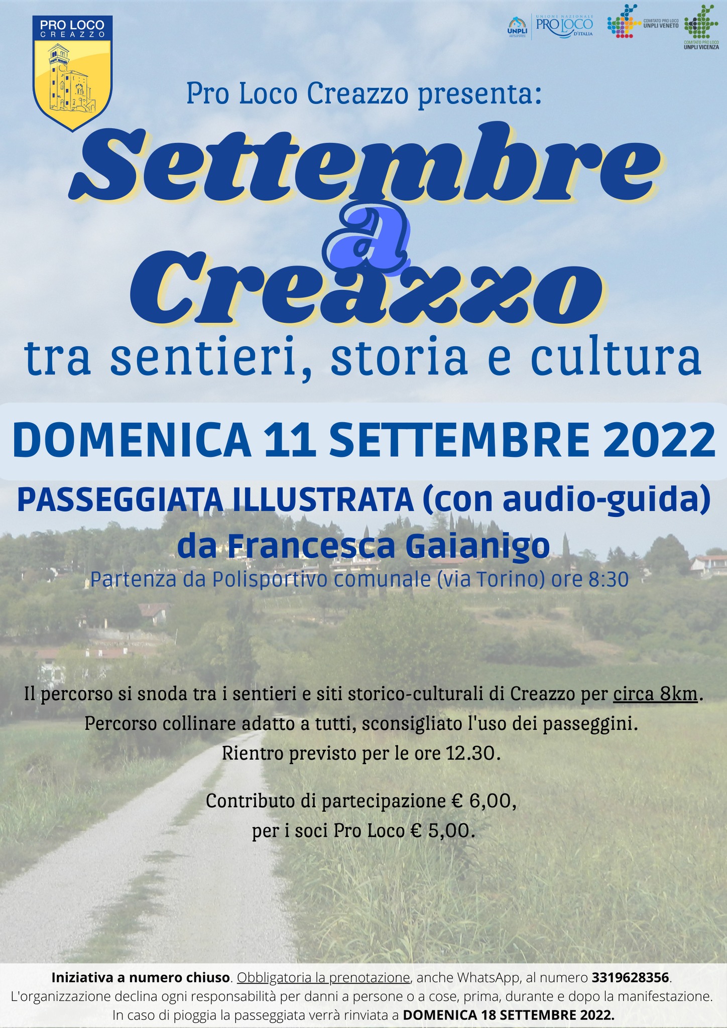 Settembre a Creazzo - passeggiata guidata - Pro Loco Vicentine