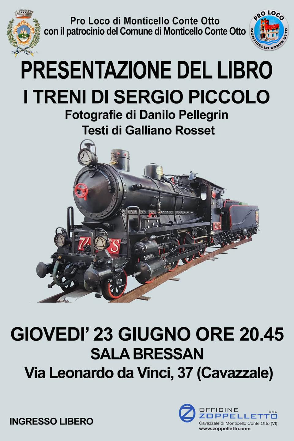 Presentazione libro "I TRENI DI SERGIO PICCOLO" - Pro Loco Vicentine