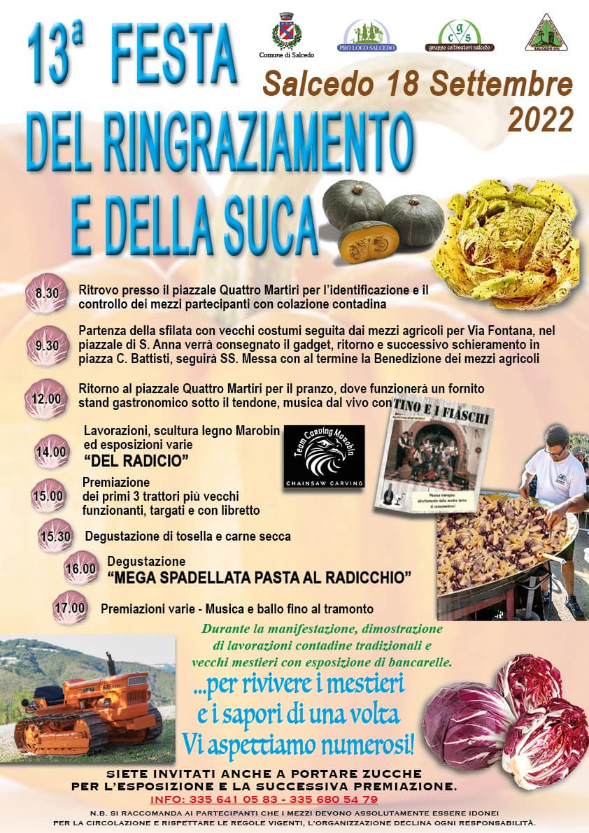 13^ FESTA DEL RINGRAZIAMENTO e DELLA SUCA a Salcedo - Pro Loco Vicentine